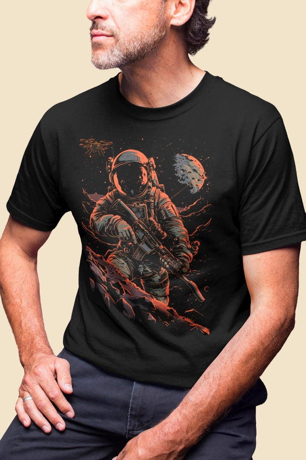 Astronaut Soldier T-shirt, Sci-Fi Space Combat Graphic Tee, Science T ...